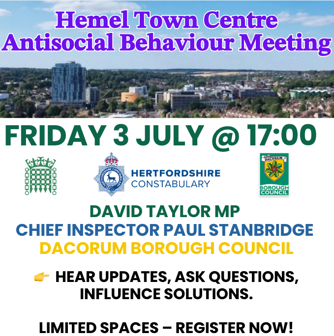 David Taylor MP to host public meeting on anti-social behaviour in ...