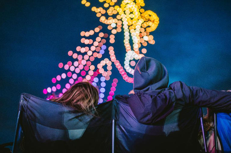 Hundreds of drones flying over Liverpool for cinematic display
