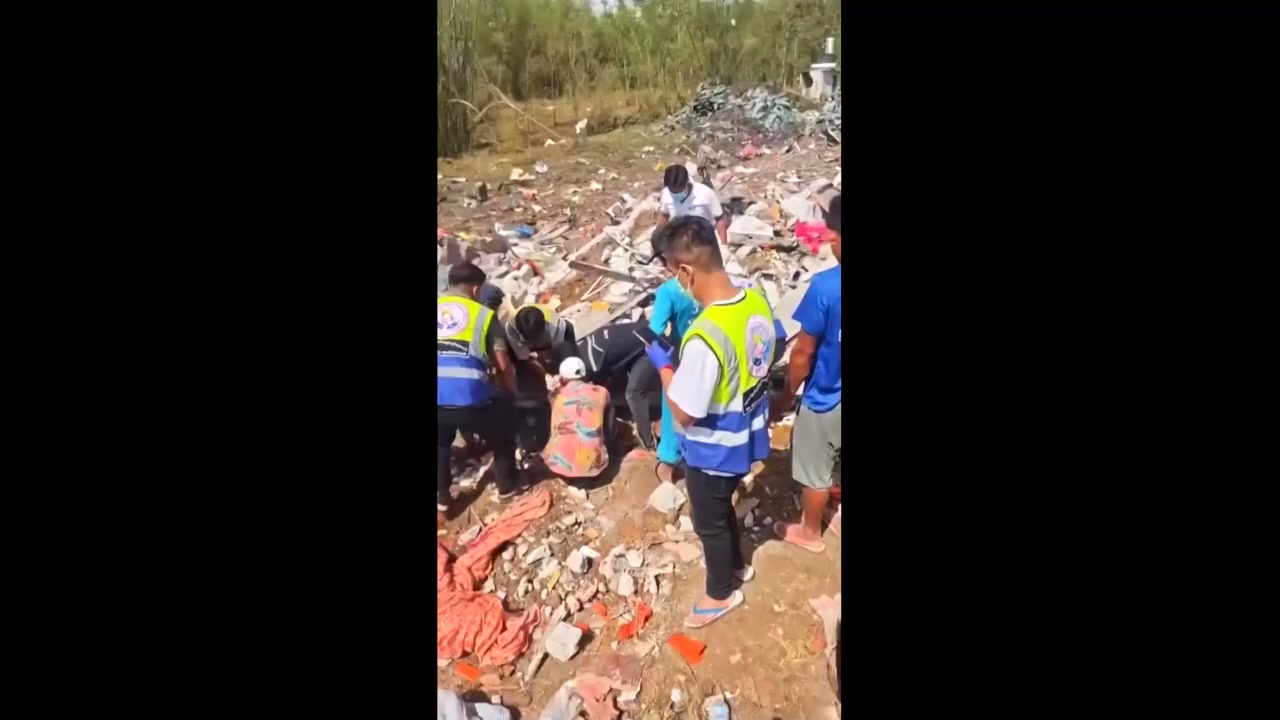 Aftermath of Myanmar explosion that killed dozens
