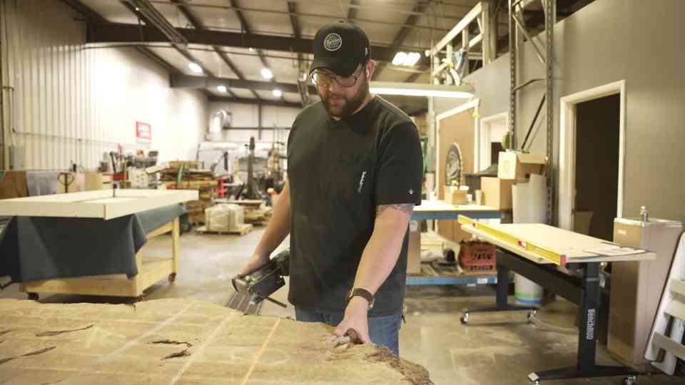 Weak men would never cut into this slab
