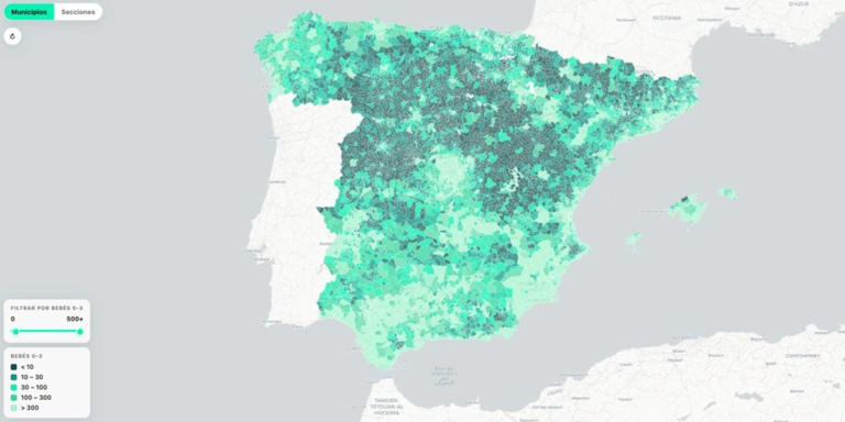 Mapa | La mitad de los municipios españoles tiene menos de 10 bebés y ...