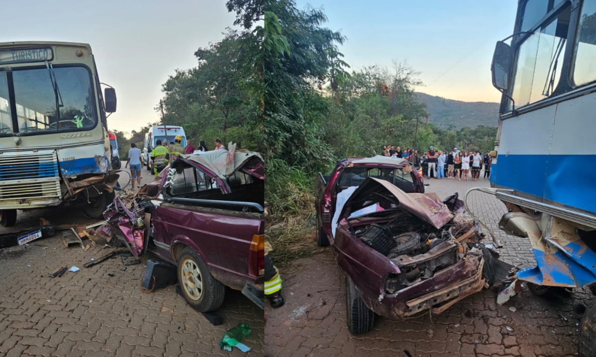 MG: mulher morre em acidente entre carro e ônibus em São Thomé das Letras