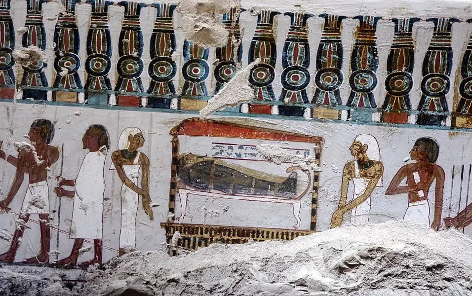 Archaeologists uncover 22 coffins of temple singers in Luxor tomb
