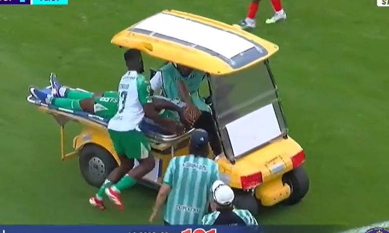 Medical buggy runs over team's own player as angry coaches rush to ...
