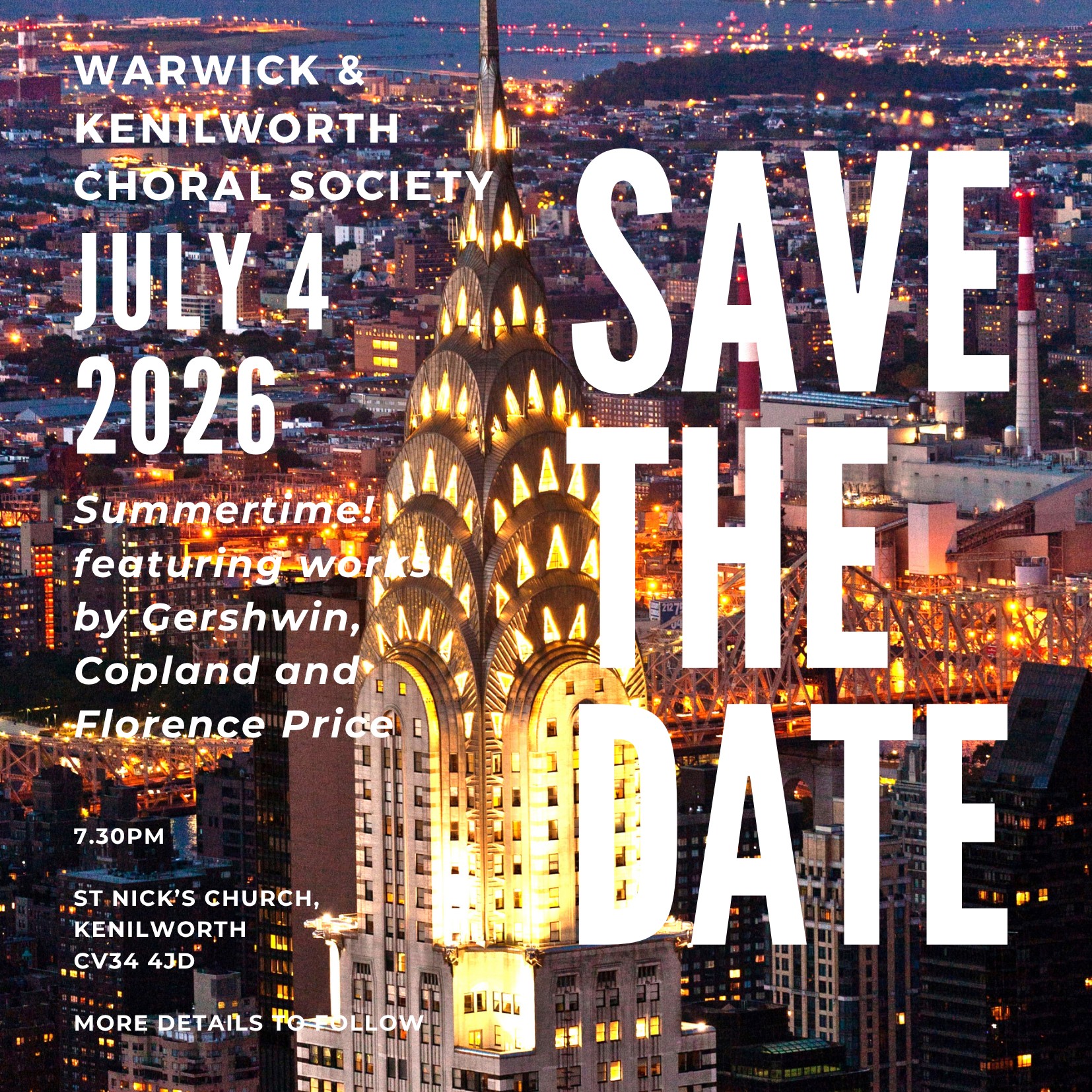 Summertime! An evening of American choral works for 4 July