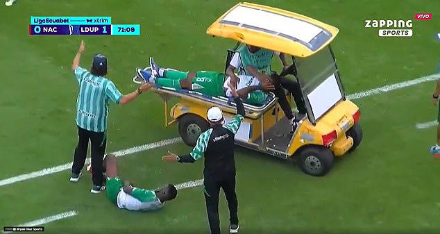 Medical buggy runs over team's own player as angry coaches rush to ...