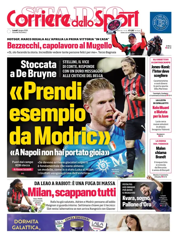 Le prime pagine dei quotidiani sportivi – 1 giugno