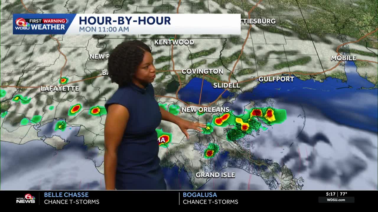 Hot start to a new week along with daily rain chances in your Monday ...
