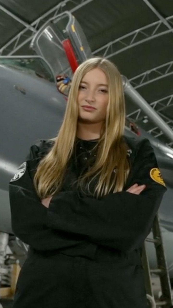 Grace, 16, spends spare time restoring fighter jet