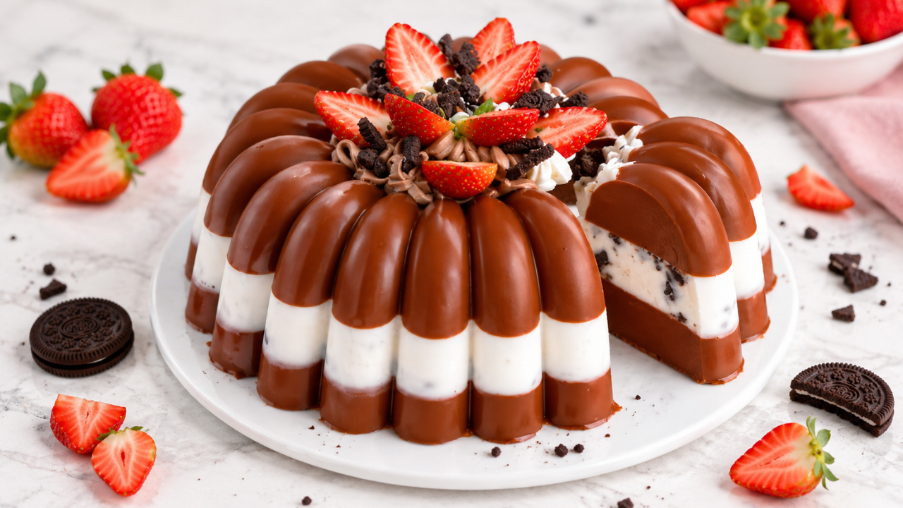 How to make chocolate strawberry jelly cake