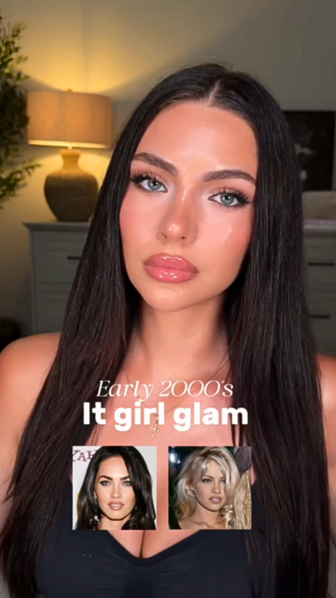 Early 2000s glam makeup eye tutorial look