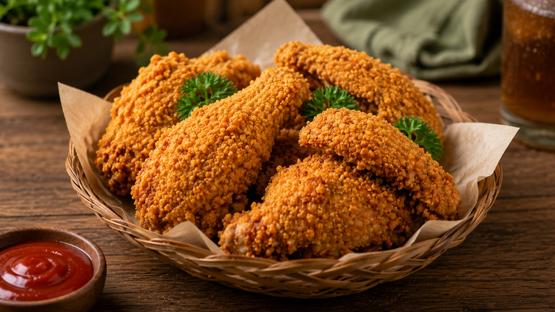 A homemade fried chicken recipe with golden crunch