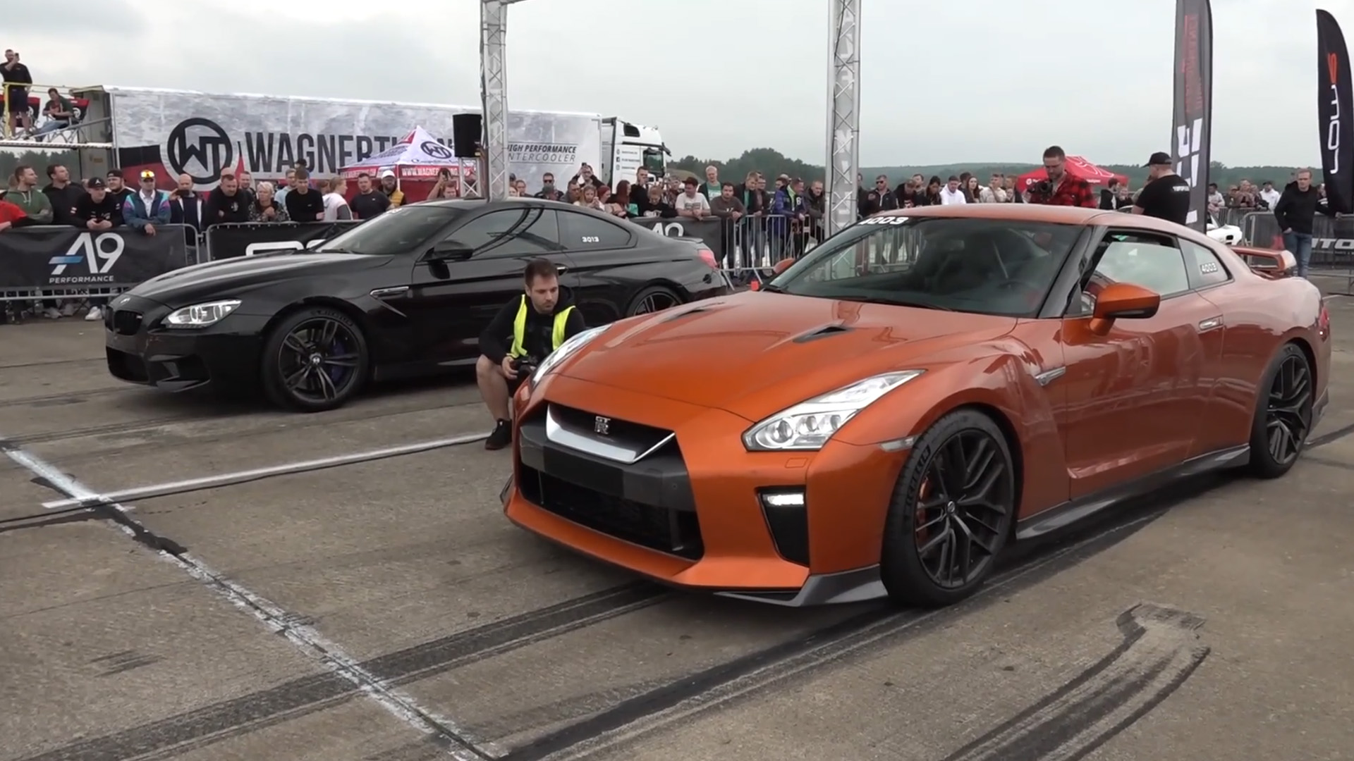 BMW M6 challenges Nissan GT-R power in drag battle