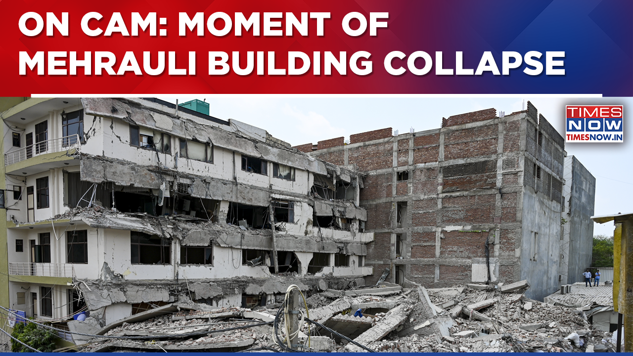 Delhi building collapse: CCTV captures exact moment 5-storey building ...