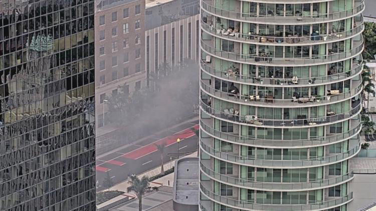 Smoke seen coming from Central Ave. in downtown St. Pete
