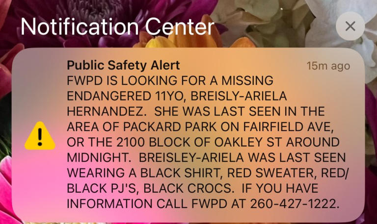 Fort Wayne Police Department searching for missing 11-year-old girl