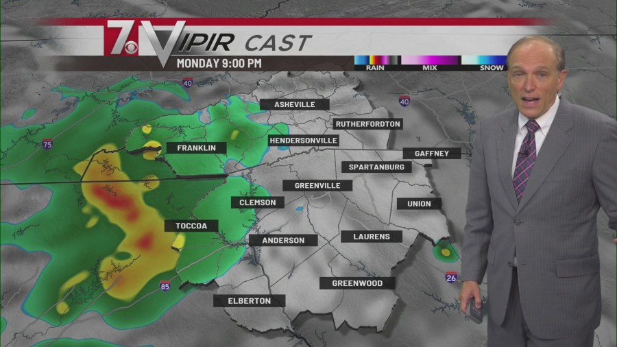 Warm, stormy chances Monday before cooler midweek shift