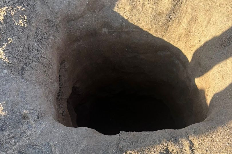 Coastguard issues danger warning after huge hole dug at Skegness beach