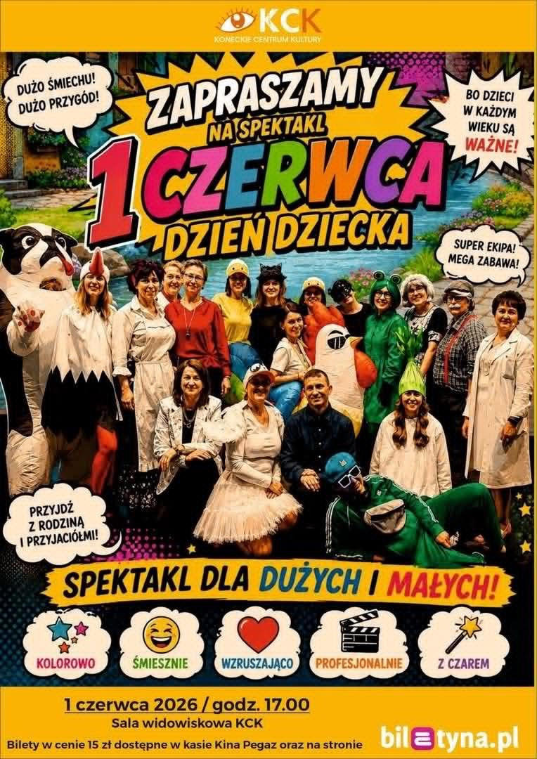 Kadra przedszkola nr 4 w Końskich zaprasza dziś na spektakl ...