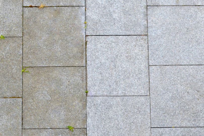 Remove dirt and stains from patios in 10 minutes with household cleaner ...