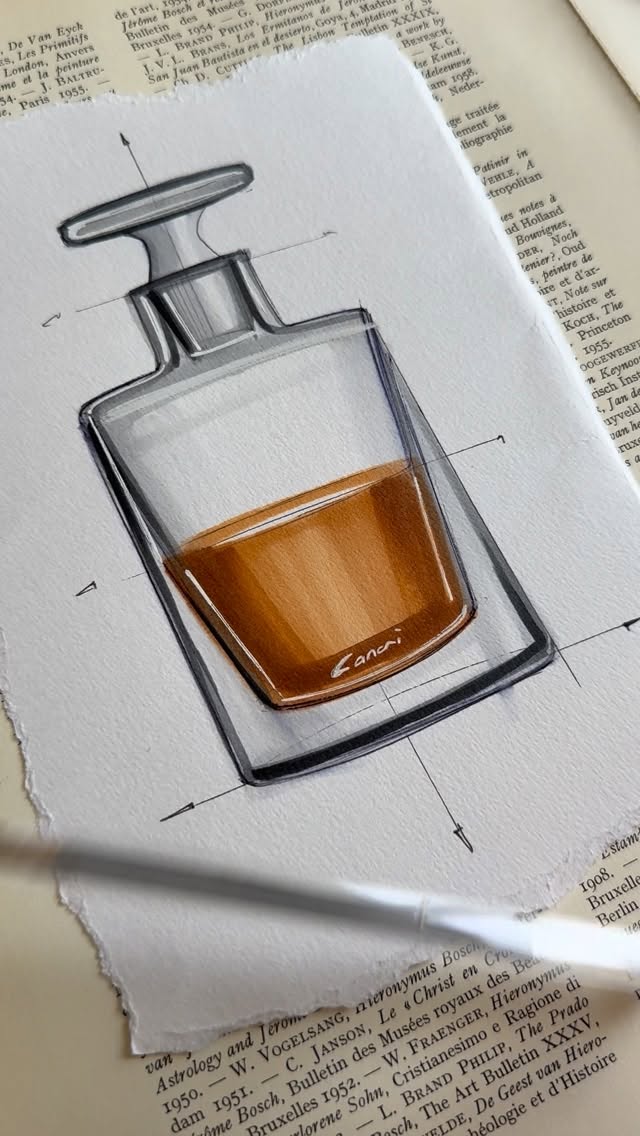 Simple perfume bottle drawing tutorial for artists
