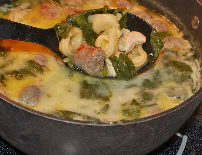 Sausage tortellini soup