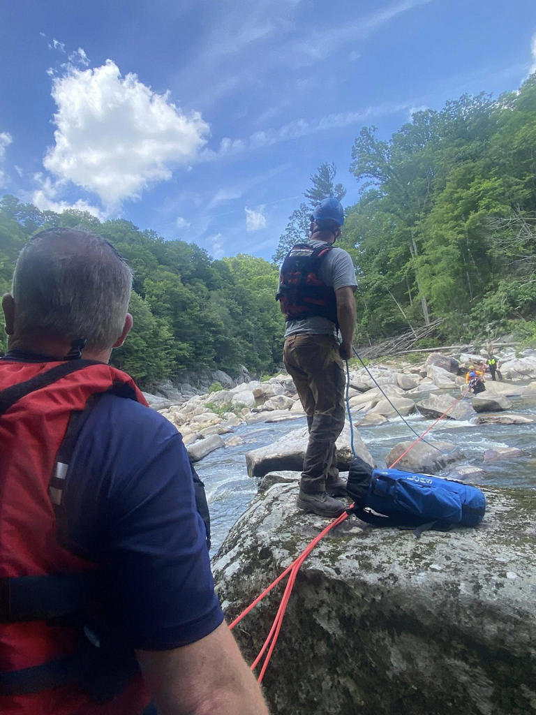 Man rescued after falling off cliff into river in North Carolina mountains
