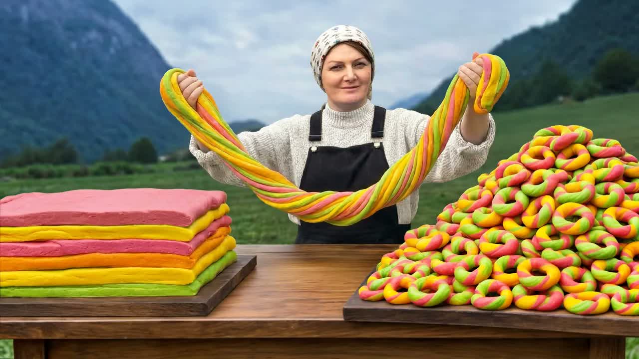 Traditional village bagels baked fresh in a rural kitchen