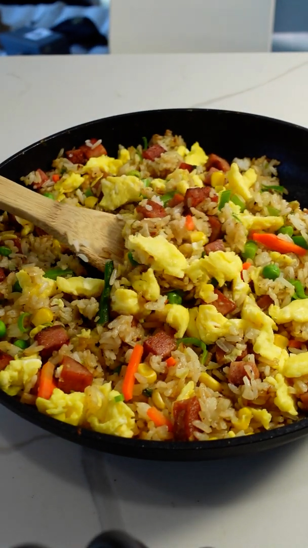 Quick spam fried rice that transforms leftover rice into something special