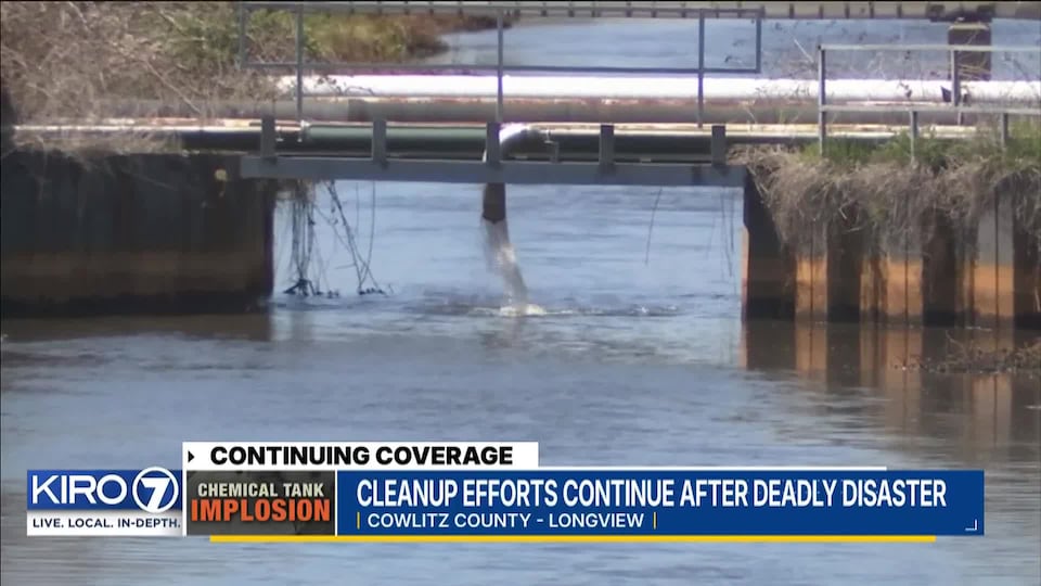 Video: Clean-up efforts underway in Longview following implosion