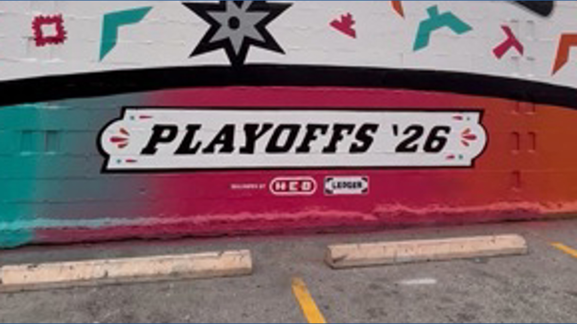 San Antonio Spurs mural in downtown Austin