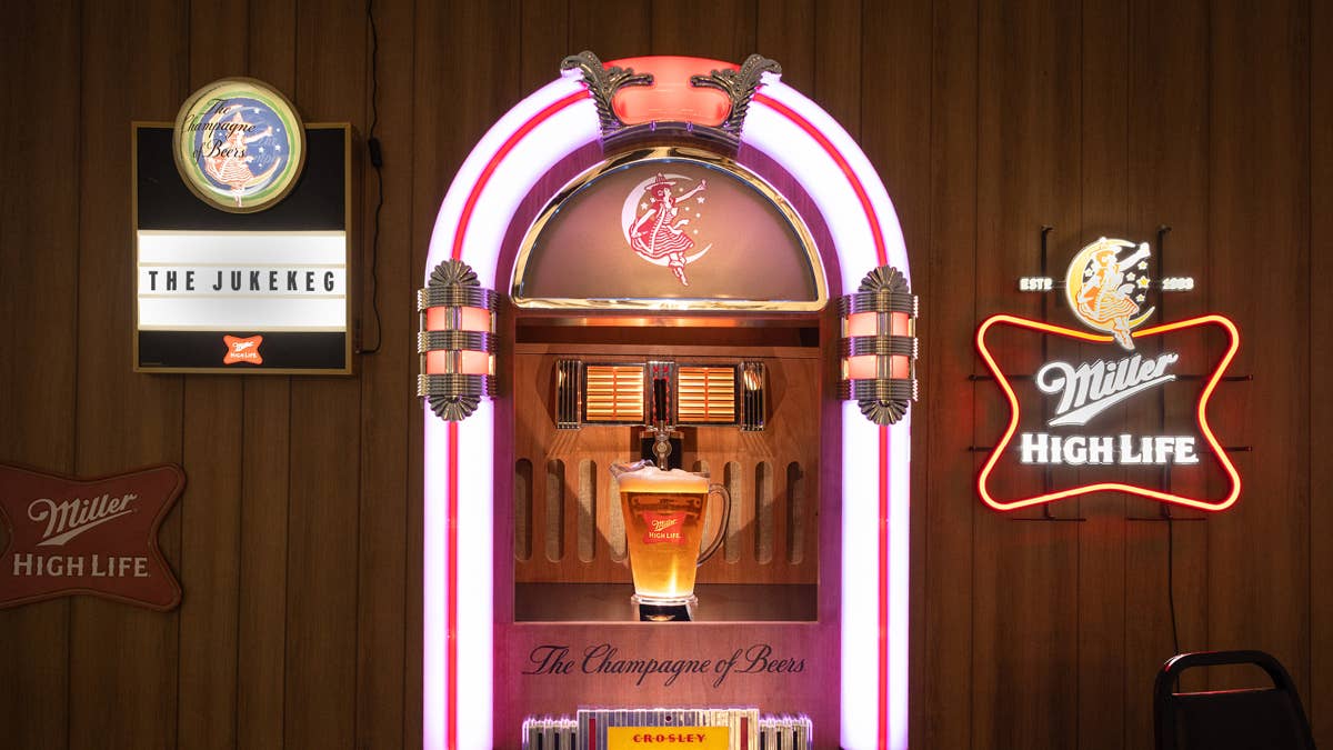 Bid on the unique Miller High Life JukeKeg: A jukebox and kegerator in one!