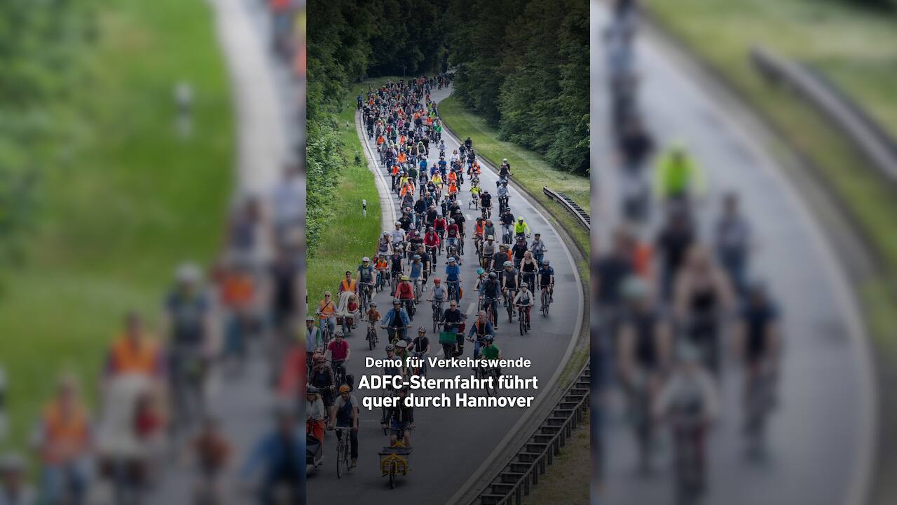 ADFC-Sternfahrt rolltüber Hannovers Schnellwege