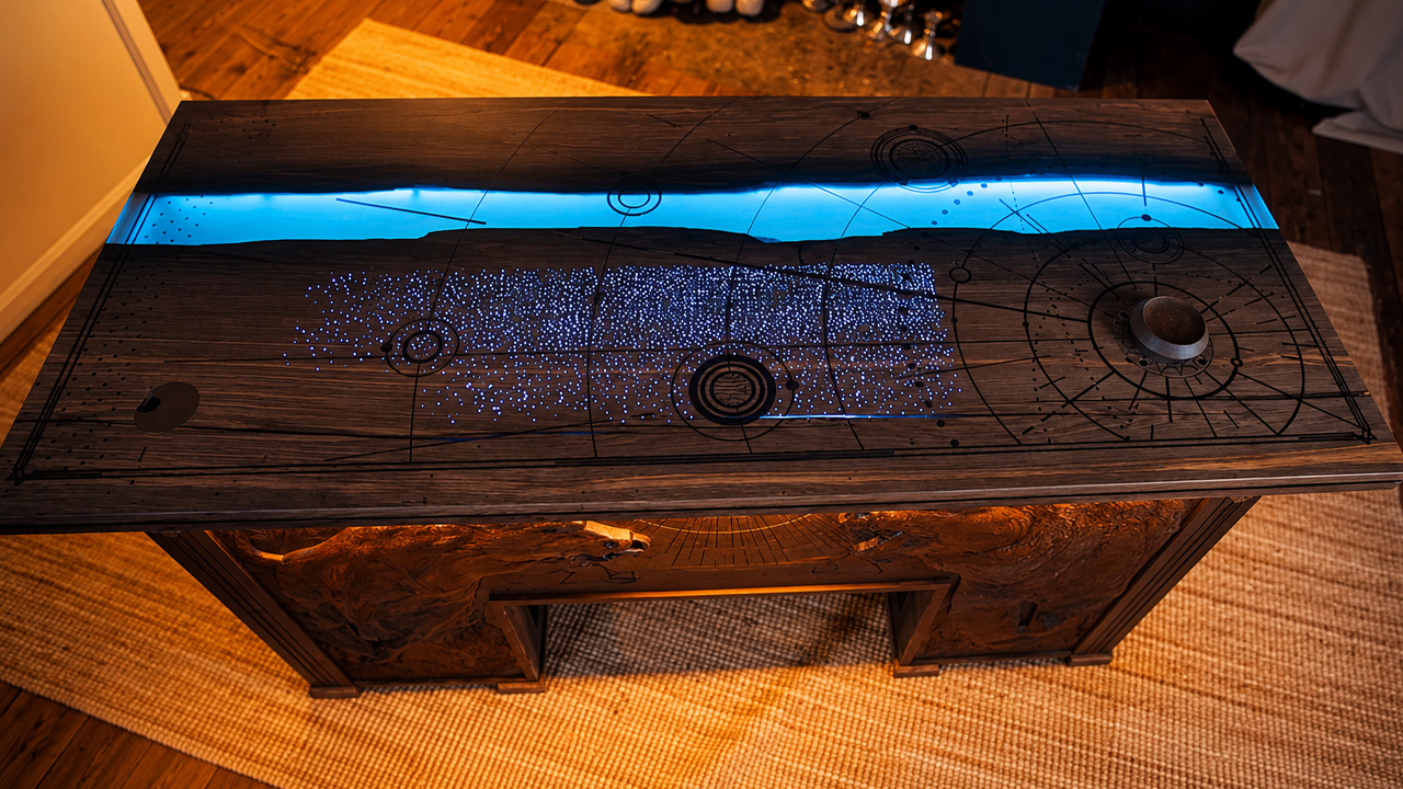 Building a futuristic interactive smart table with epoxy wood and LED