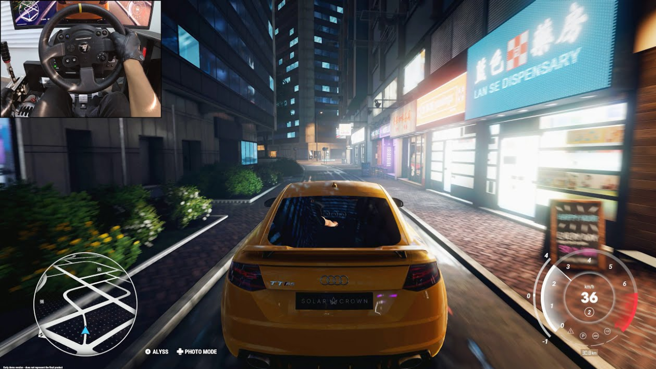 Steering wheel gameplay highlights from TT RS test drive
