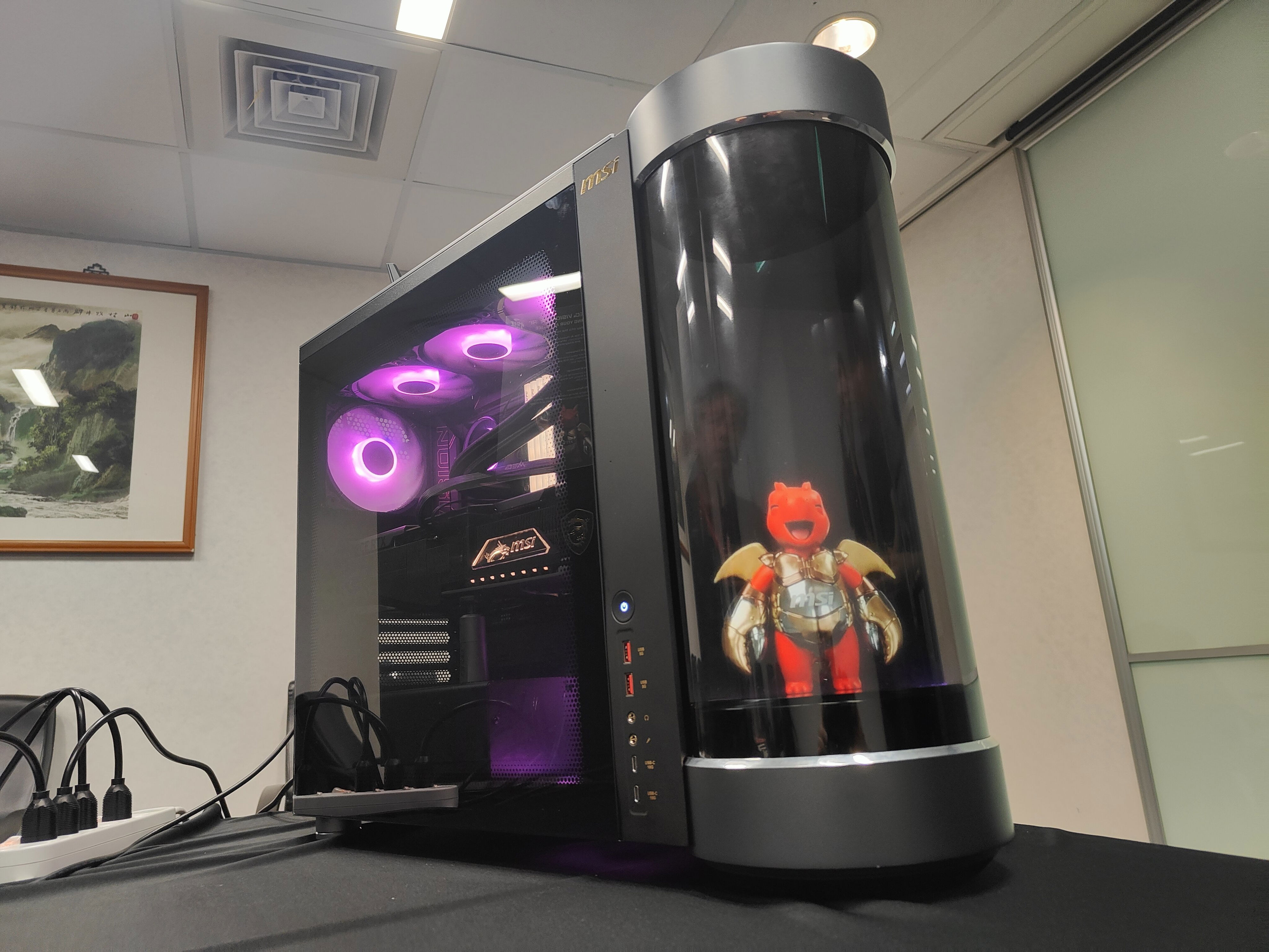 A holographic dragon, with AI smarts, lives inside MSI’s newest MEG desktop