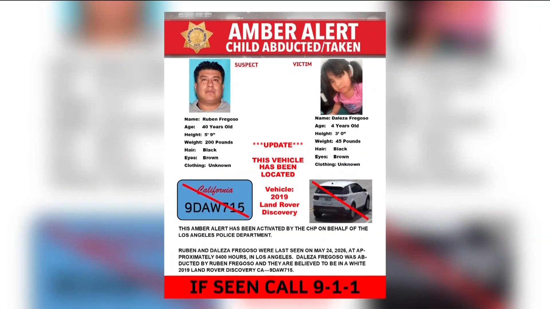 Mexico issues Amber Alert for missing 5-year-old girl