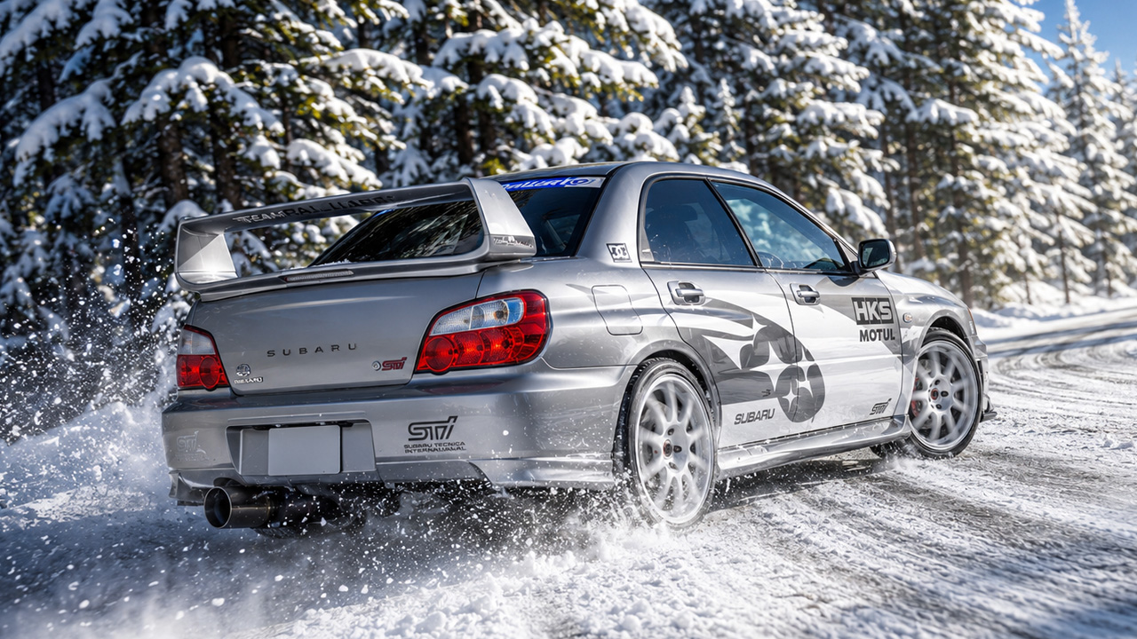 350HP STI turns snow into a playground