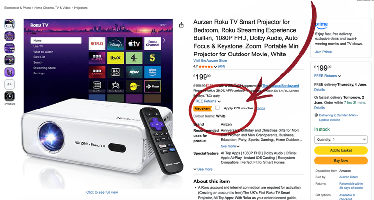 Roku's new projector releases for half price on Amazon, but you need ...