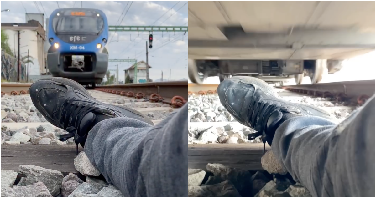 Se grabó con un tren pasándole por encima: los registros del grafitero ...