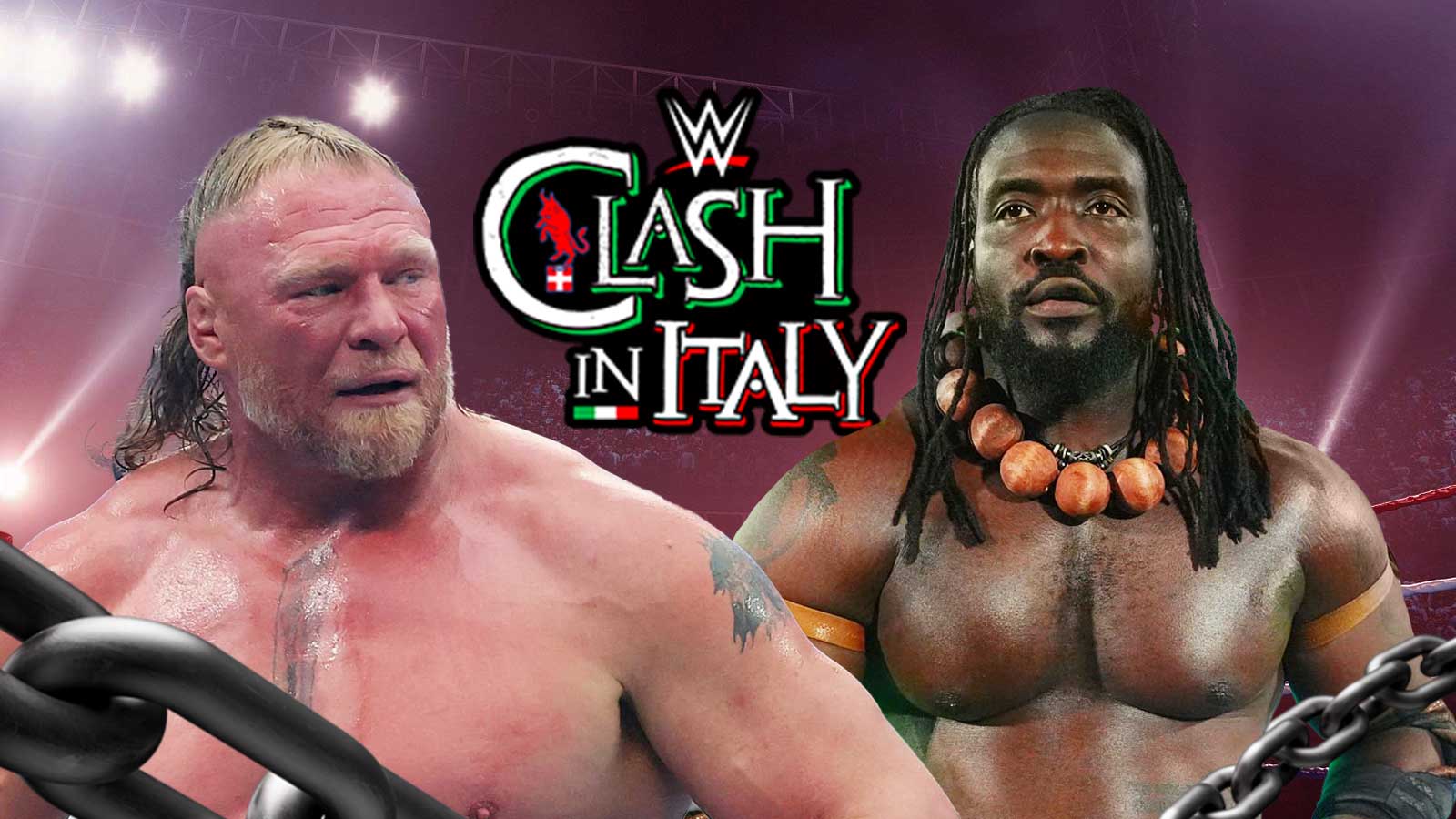 WWE’s Brock Lesnar does Oba Femi strut at Clash in Italy in character ...
