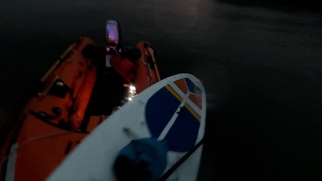 Dramatic moment RNLI rescue paddleboarder and his dog during thunder ...