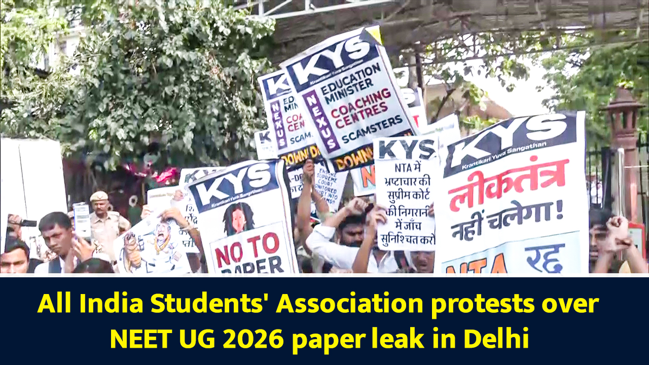 All India Students' Association protests over NEET UG 2026 paper leak ...