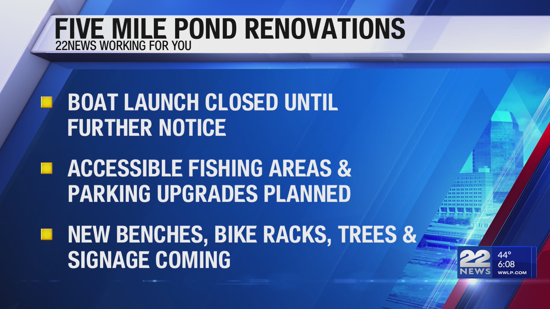 Portion of Five Mile Pond in Springfield closed for repairs