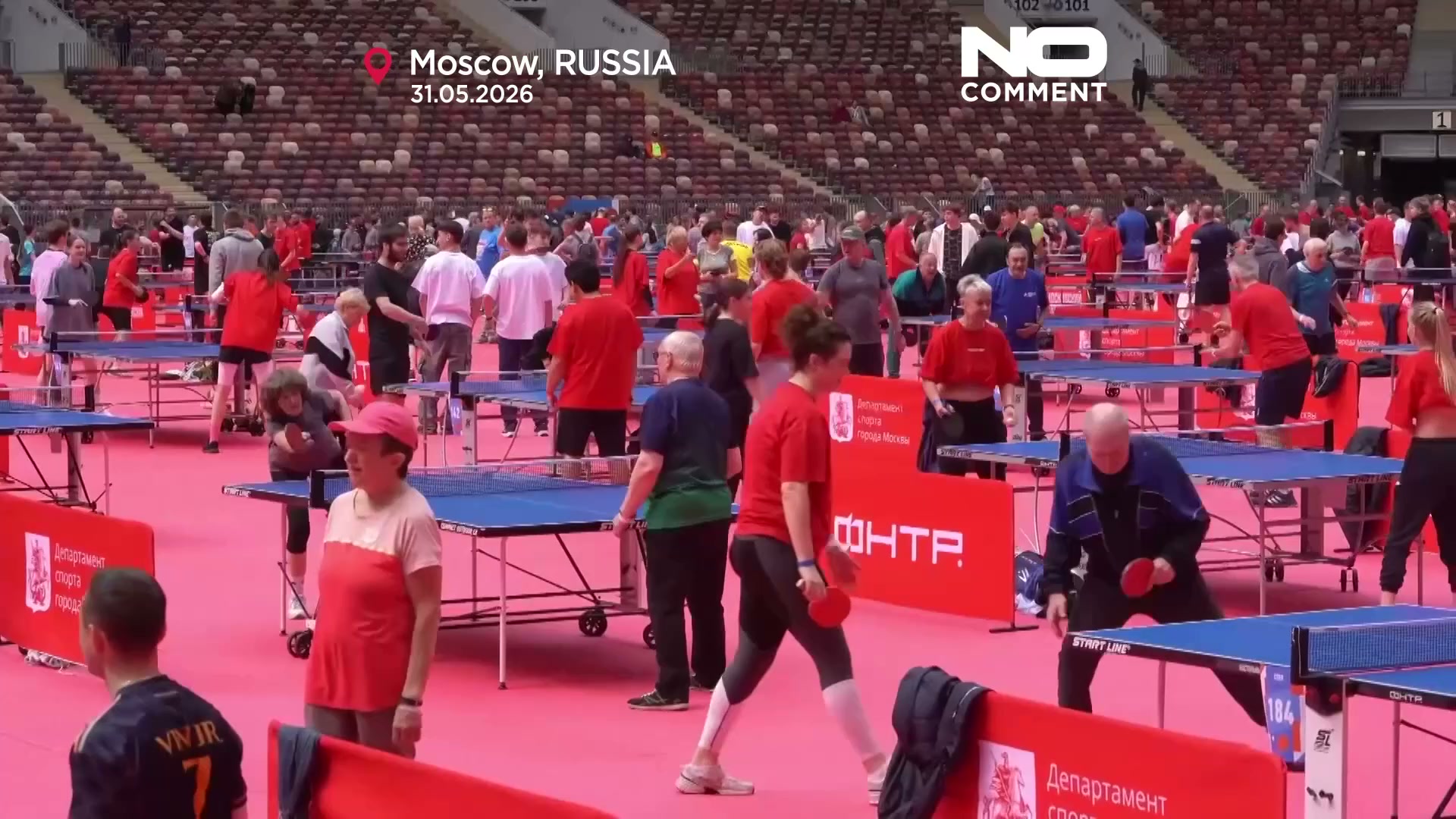 Watch: 7,000 players compete at giant table tennis festival in Moscow