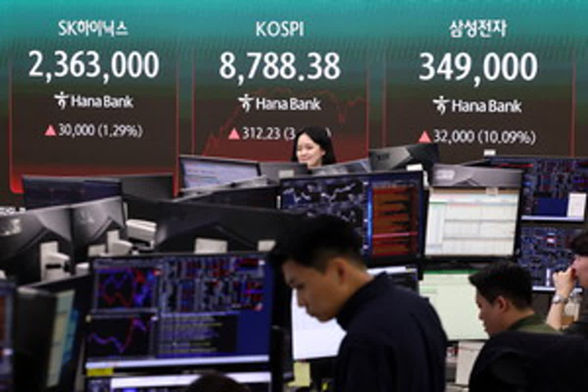 코스피 8800선 터치…시총 7000조원 돌파
