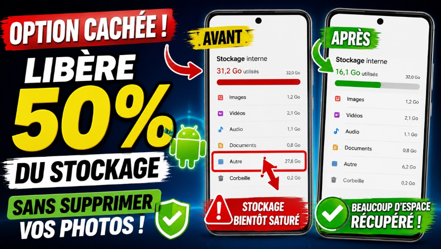 Cette option cachée libère 50 % du stockage Android sans supprimer vos ...