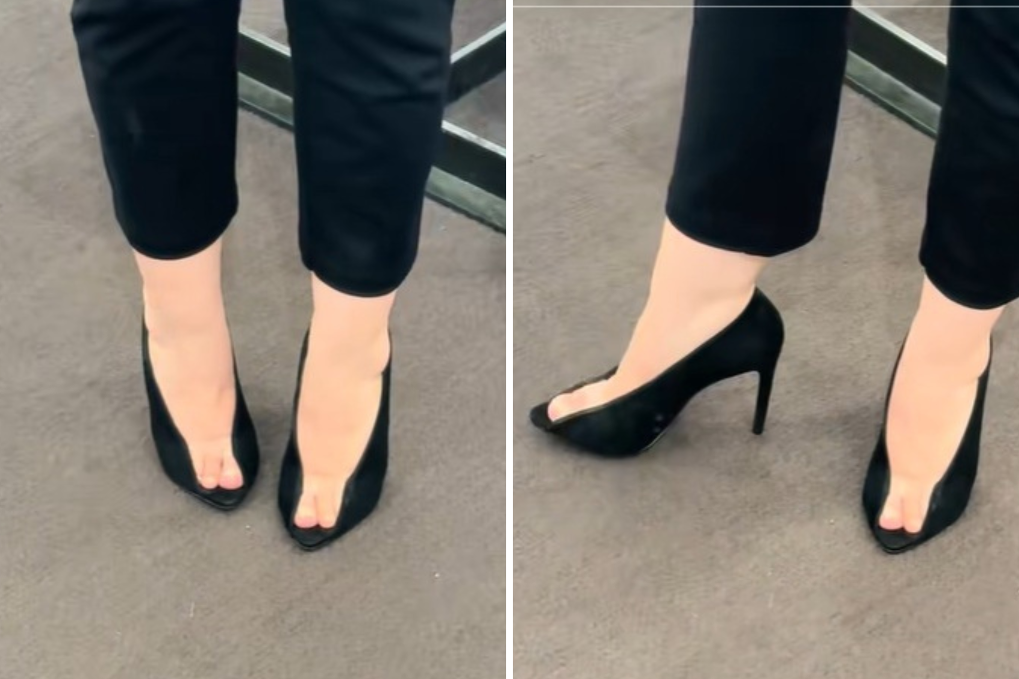 Woman tries on ‘flattering’ heels—then she sees reality in store mirror