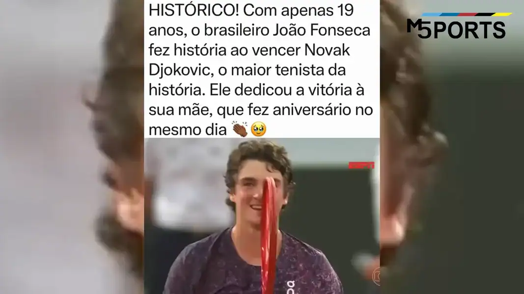 Brasileiro João Fonseca fez história ao vencer Novak Djokovic, o maior ...