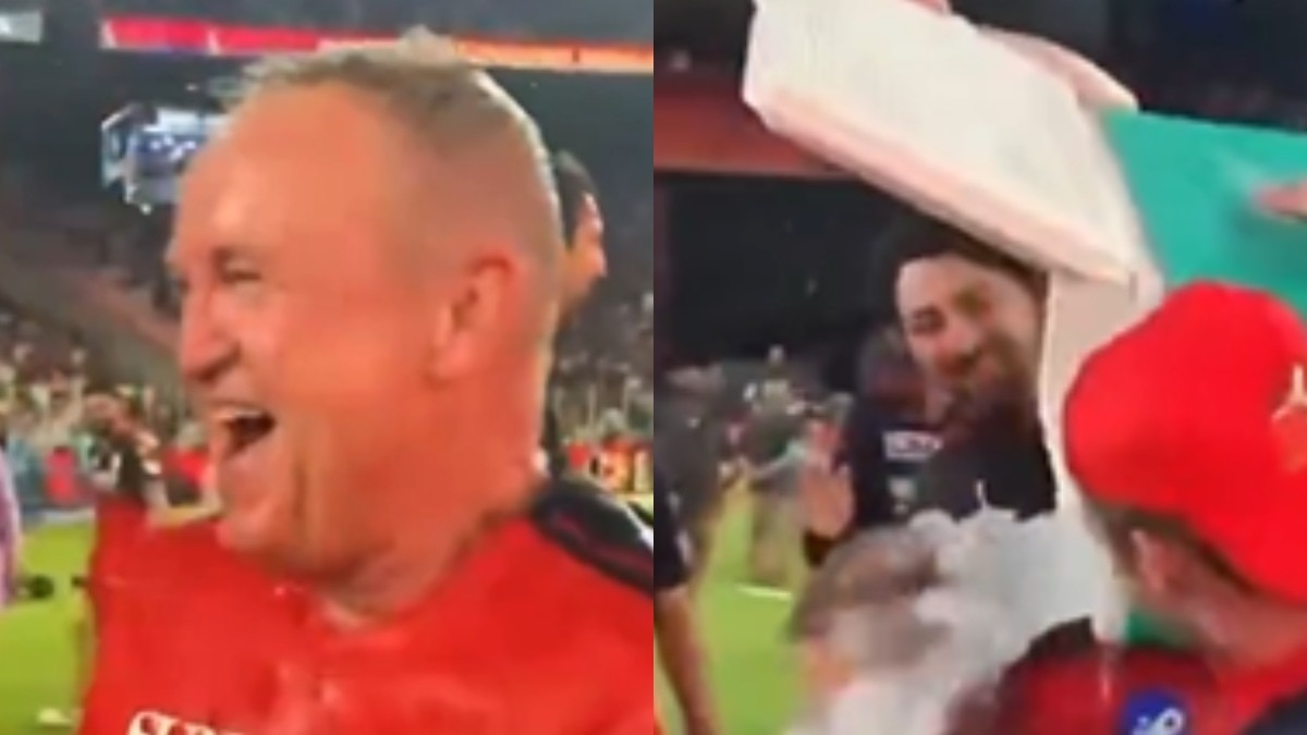 Mischievous RCB stars pour ice-cold water on coach after IPL win